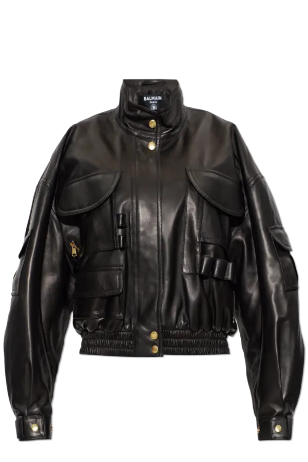 Balmain Leather Jacket - Black