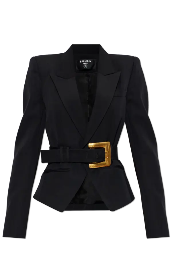 Balmain Wool Blazer With Belt