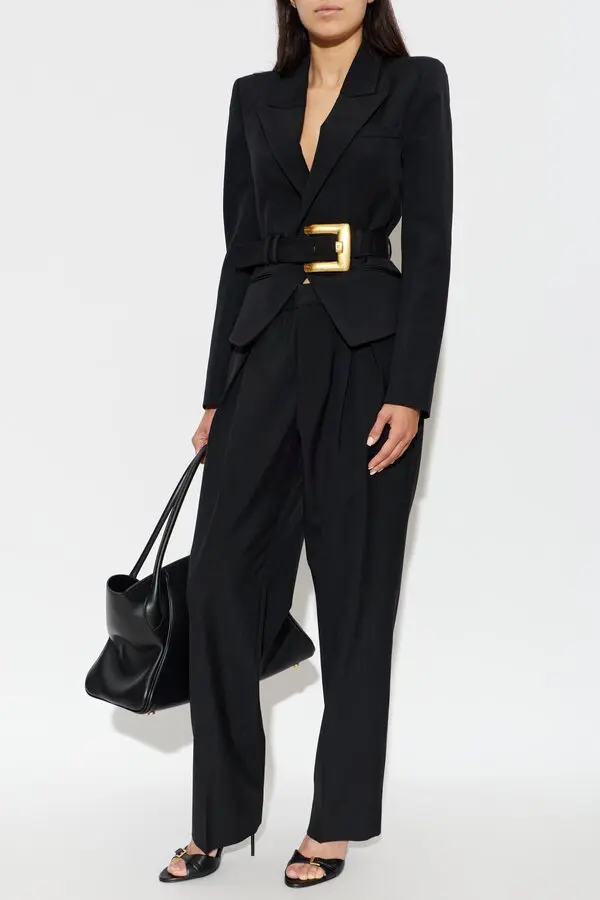 Balmain Wool Blazer With Belt
