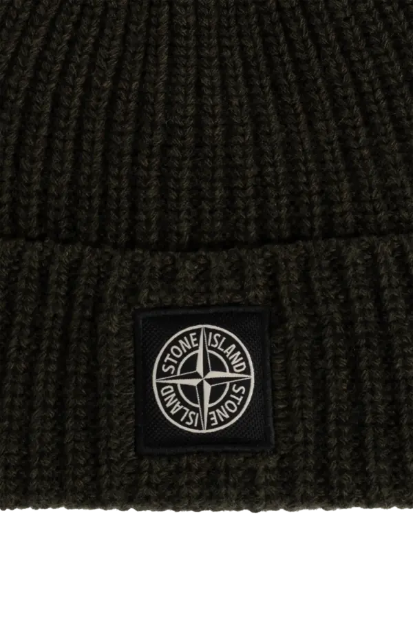 Stone Island Wool Beanie With Patch