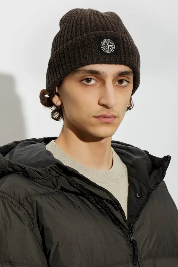 Stone Island Wool Beanie With Patch
