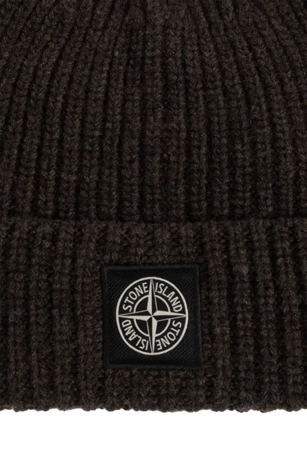 Stone Island Wool Beanie With Patch