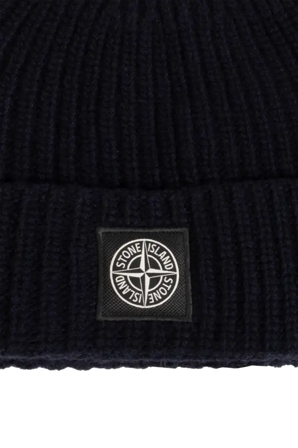 Stone Island Wool Beanie With Patch