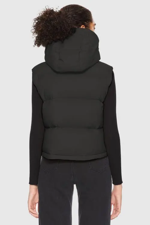 OROLAY Down Puffer Vest With Detachable Hood - Coffee