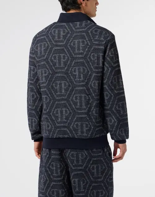 Philipp Plein Jacquard Tracksuit Jacket Monogram - Navy