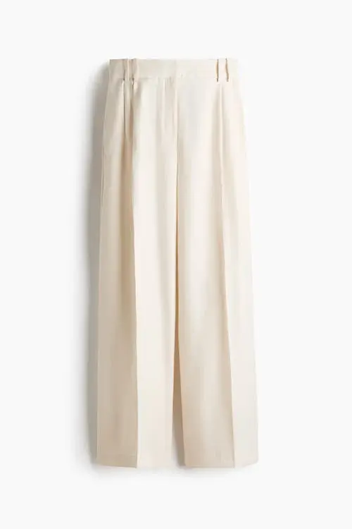 H&M Wide-leg Dress Pants - Cream