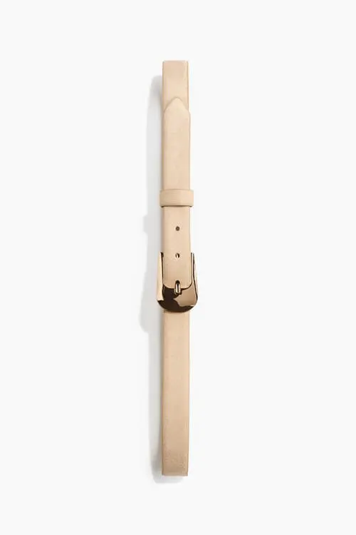 H&M Belt With Metal Buckle - Light Beige