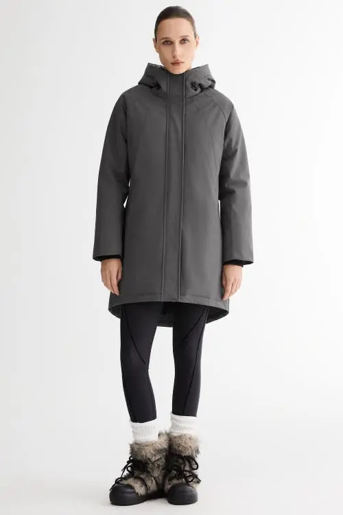 OROLAY Mid-length Windproof Parka Coat - Gray