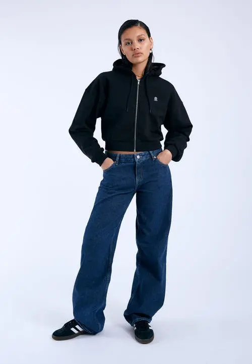 DR. DENIM Ethel Zip Hoodie - Black