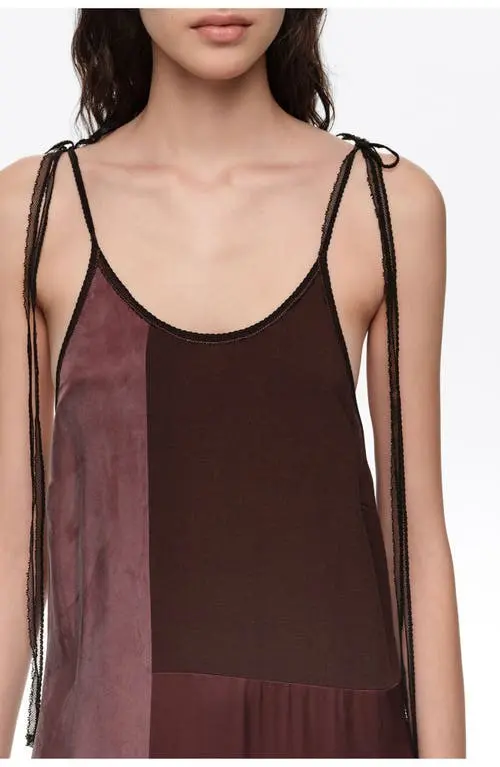 Bimba Y Lola Fluid Patchwork Strappy Dress