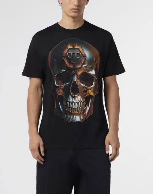 Philipp Plein Round Neck T-shirt Lava Skull - Black