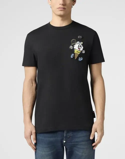 Philipp Plein Round Neck T-shirt Gelato Monsters - Black