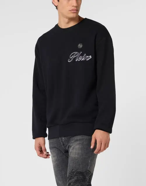 Philipp Plein Round Neck Sweatshirt Signature - Black