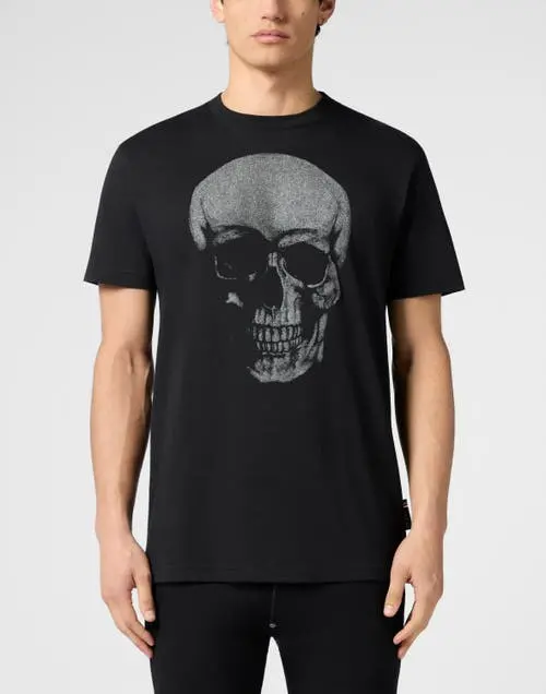 Philipp Plein Round Neck T-shirt Glitter Skull - Black
