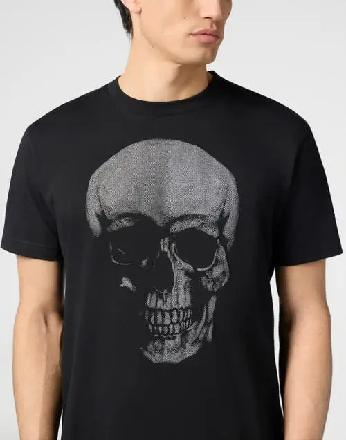 Philipp Plein Round Neck T-shirt Glitter Skull - Black