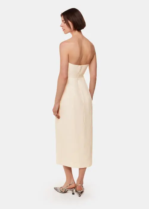 Whistles Bandeau Front Slit Midi Dress