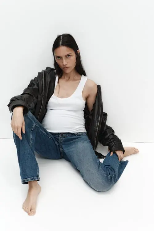 H&m Mama Slim Straight High Waist Jeans