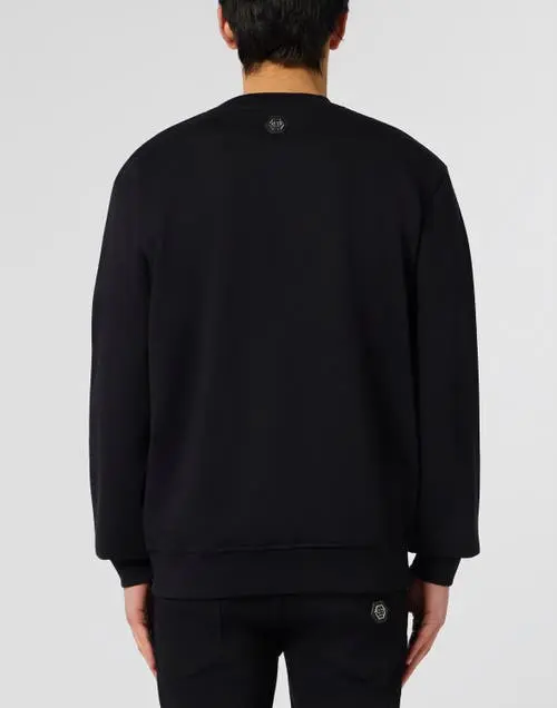 Philipp Plein Teddy Bear Embroidered Crewneck Sweatshirt