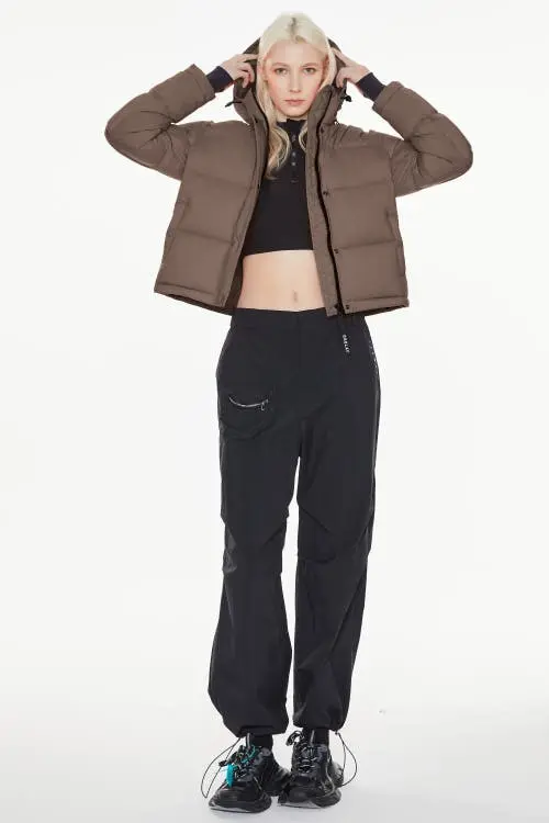 OROLAY Puff-o® Cropped Down Puffer Jacket - Coffee