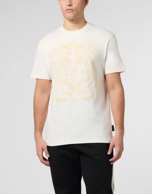 Philipp Plein Printed Round Neck T-shirt Dragon