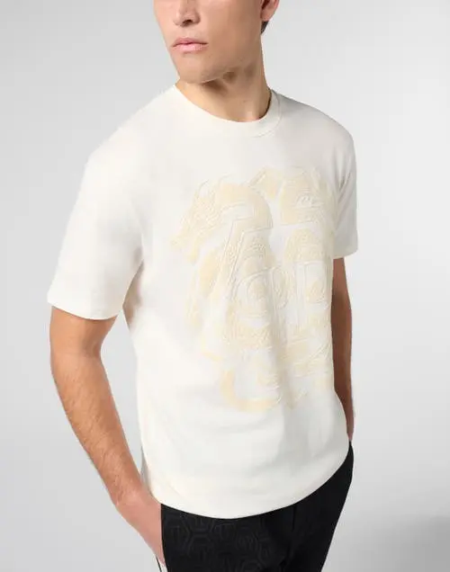 Philipp Plein Printed Round Neck T-shirt Dragon