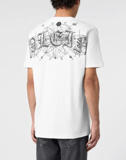 Philipp Plein Round Neck T-shirt Wind Rose Tattoo