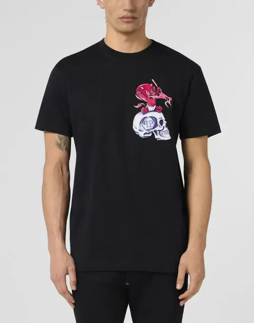 Philipp Plein Round Neck T-shirt Baby Devil - Black