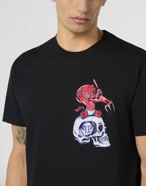 Philipp Plein Round Neck T-shirt Baby Devil - Black