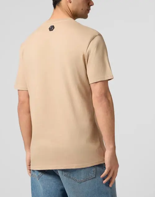 Philipp Plein Round Neck T-shirt Eagle Tattoo - Beige