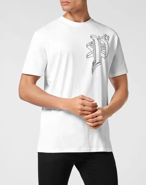 Philipp Plein T-shirt Round Neck Ss Wire Frame - White