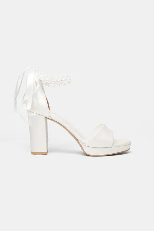 PROLOGUE SHOES Tiara Block Heel Bridal Sandal