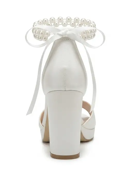PROLOGUE SHOES Tiara Block Heel Bridal Sandal