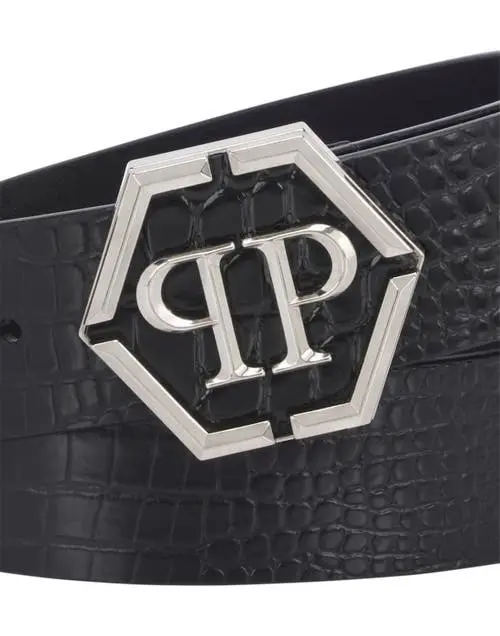 Philipp Plein Leather Belt Cocco
