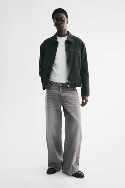 H&m Wide-leg Jeans - Denim Gray