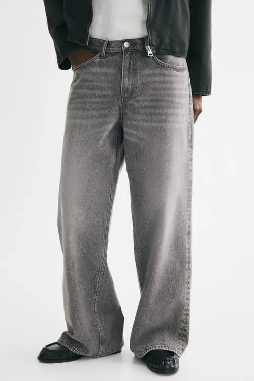 H&m Wide-leg Jeans - Denim Gray