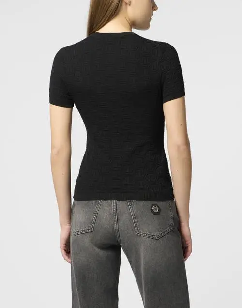 Philipp Plein Monogram Jacquard Knit T-shirt