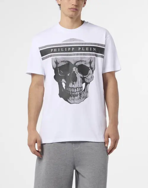 Philipp Plein Round Neck T-shirt Skull Logo Line
