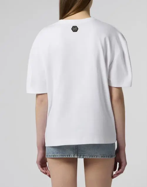 Philipp Plein Embellished V-neck T-shirt - White