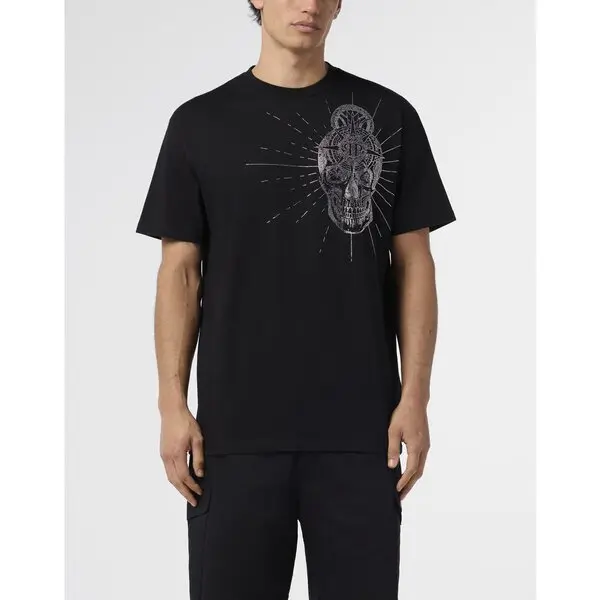 Philipp Plein Round Neck T-shirt Skull Stones - Black