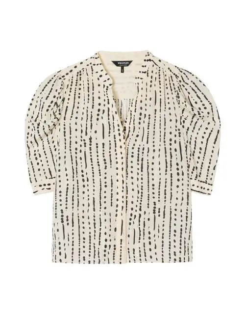 Whistles Dashed Spot Gathered Blouse