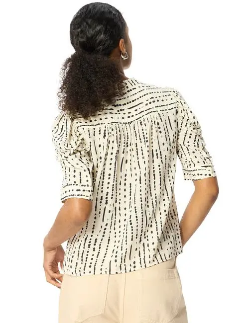 Whistles Dashed Spot Gathered Blouse