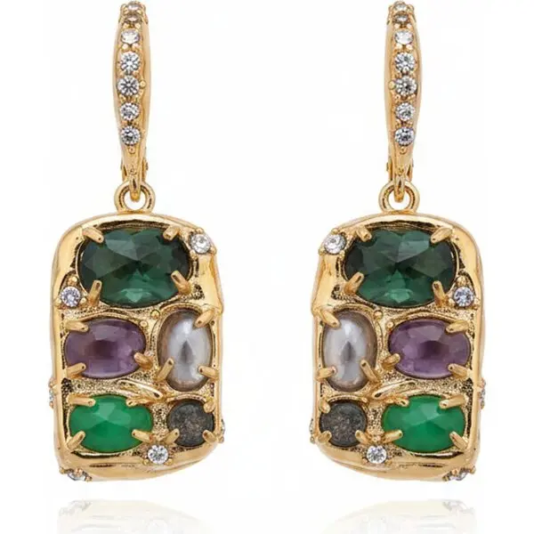 DEJI ENIOLA Mosaic Agate Earrings