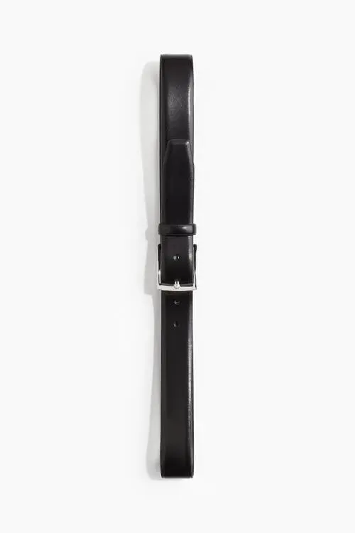 H&m Leather Belt With Metal Buckle