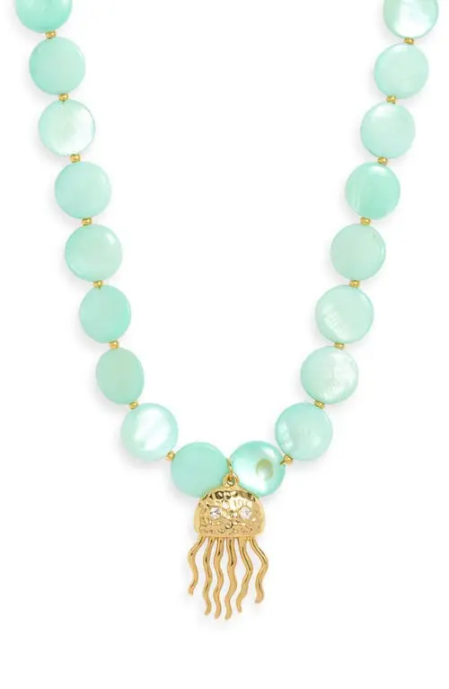 FRASIER STERLING Jellyfish Pendant Necklace With Shell Discs - Aqua