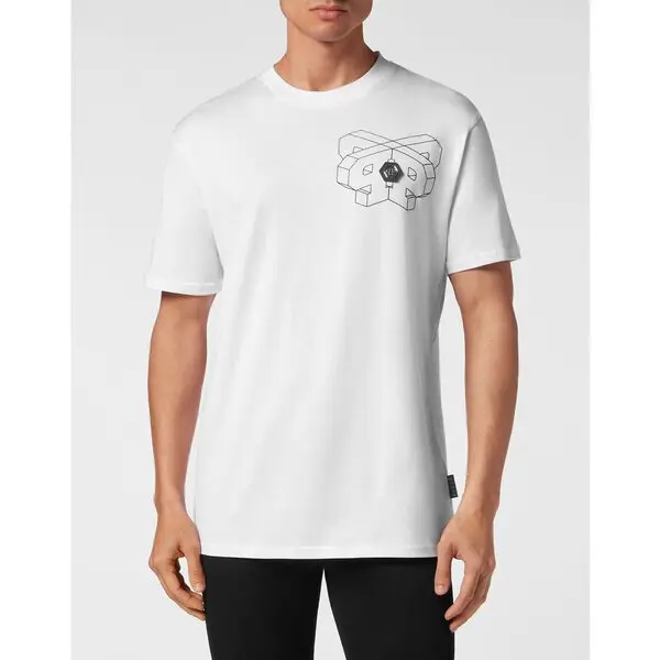 Philipp Plein T-shirt Round Neck Ss Wire Frame - White