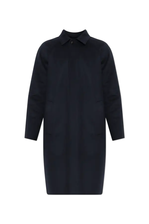 Kiton Cashmere Coat With Single Vent - Navy Blue