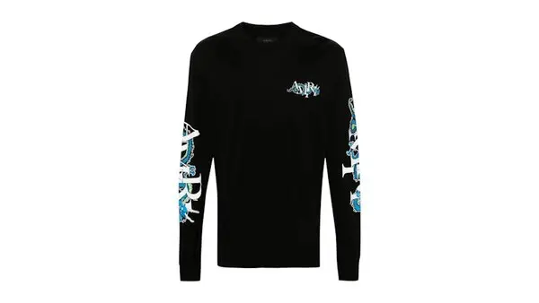 Amiri Lny Dragon Long Sleeve Tee Shirt - Black