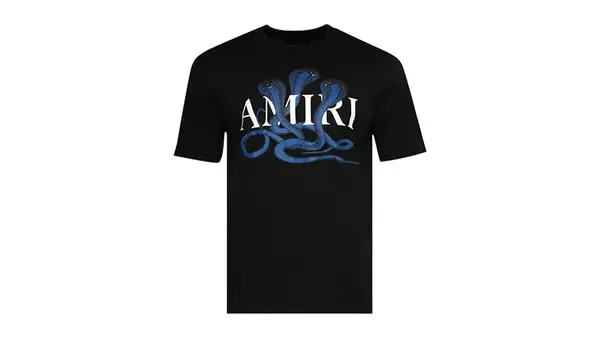 Amiri Snake Tee Shirt - Black/blue