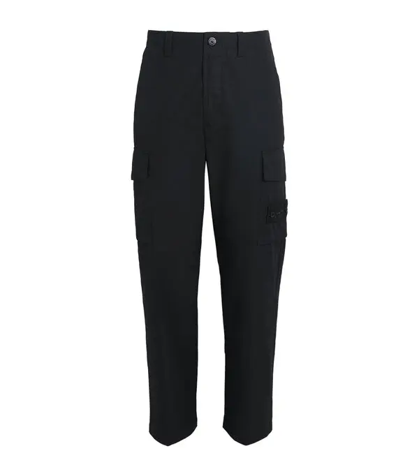 Stone Island Cotton-canvas All-weather Ghost Trousers - Black