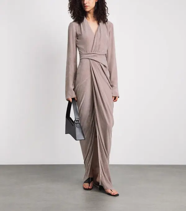 Rick Owens Draped Maxi Wrap Dress - Pink